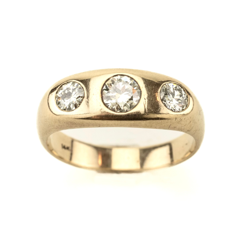 antique three stone gypsy ring | dkfarnum